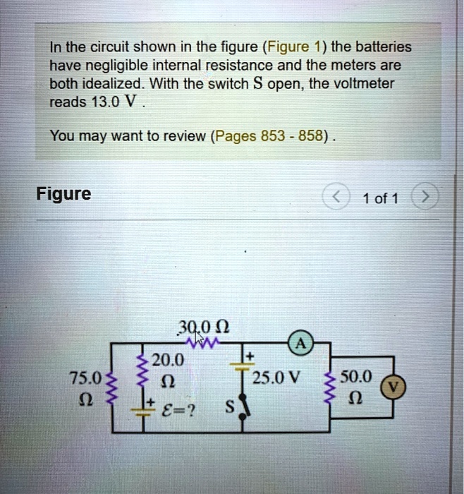 SOLVED: In the circuit shown in the figure (Figure 1) the batteries have negligible internal ...