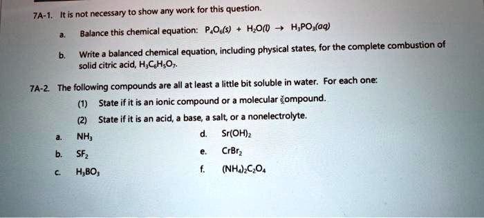 SOLVED: 7A-1. It is not necessary to show any work for this question ...