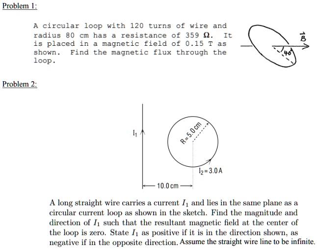 Problem 1: A circular loop with 120 turns of wire and radius 80 cm has ...