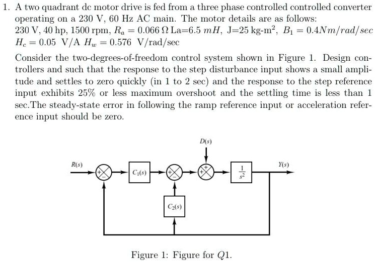 SOLVED: A two-quadrant DC motor drive is fed from a three-phase ...
