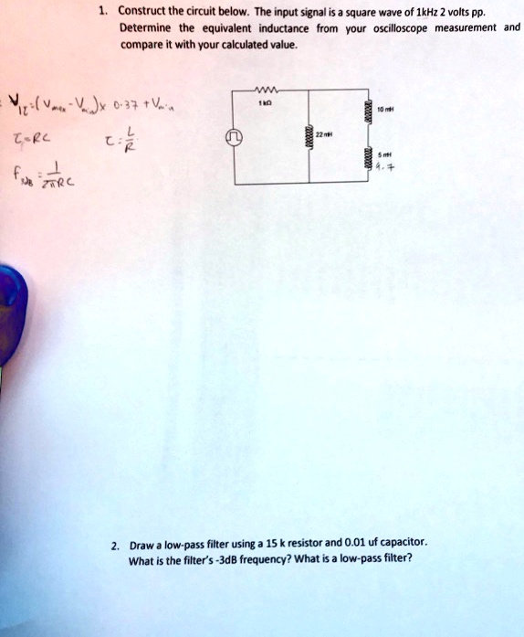 SOLVED: Construct the circuit below. The input signal is a square wave ...