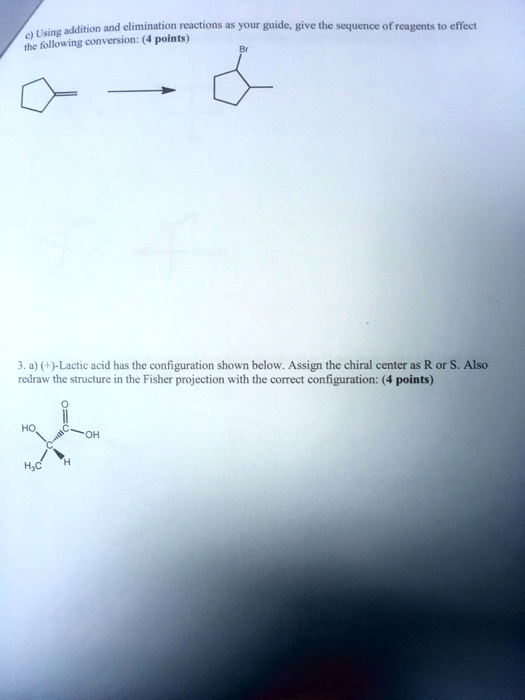 c) Using addition and elimination reactions as your guide, give the sequence of reagents to ...
