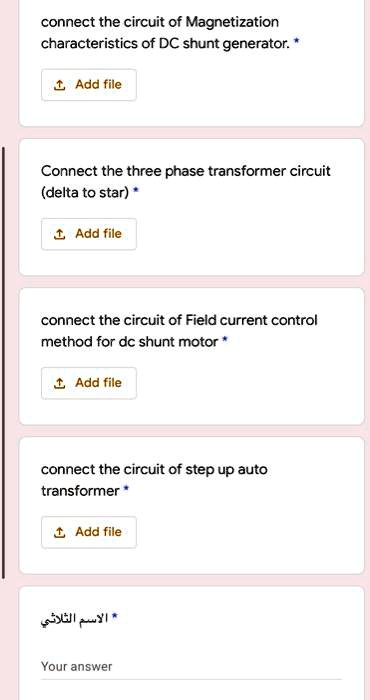 Q1: Connect the circuit of Magnetization characteristics of DC shunt generator Q2: Connect the ...