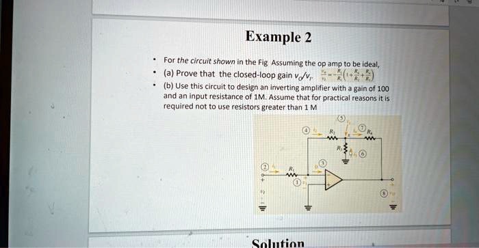 Example 2 • For the circuit shown in the Fig Assuming the op amp to be ideal, • (a) Prove that ...