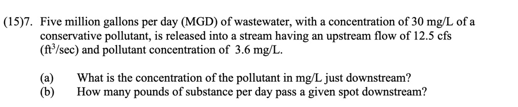 157 five million gallons per day mgd of wastewater with a concentration ...