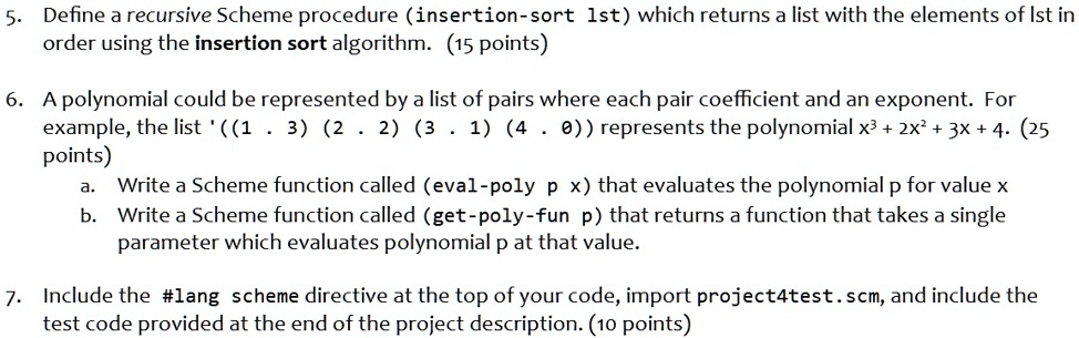 Solved Programming Language Scheme Questions 5 6 And 7 Please Define A Recursive Scheme
