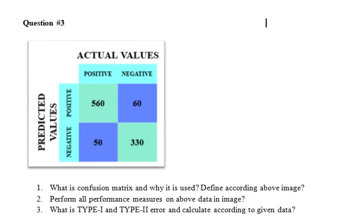 SOLVED: Question #3 ACTUAL VALUES POSITIVE NEGATIVE L 560 60 b; 50 330 ...