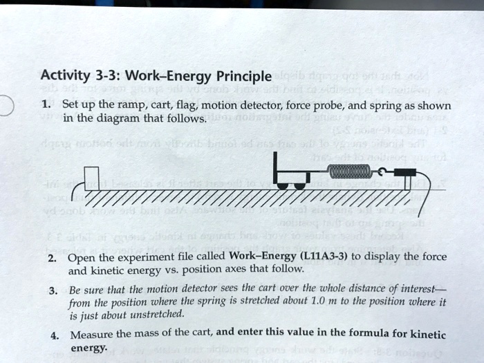 SOLVED: Activity 3-3: Work-Energy Principle Set up the ramp, cart, flag ...