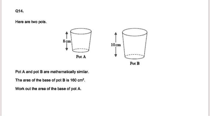 SOLVED: Here are two pots: Pot A Pot B Pot A and pot B are ...