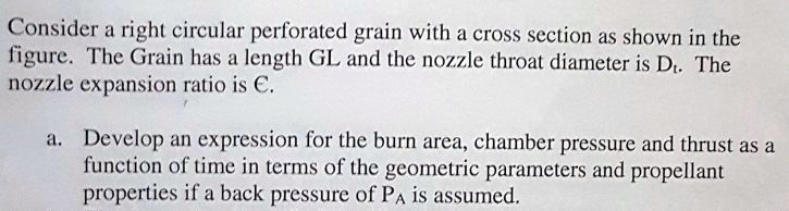 Consider a right circular perforated grain with a cross section as ...