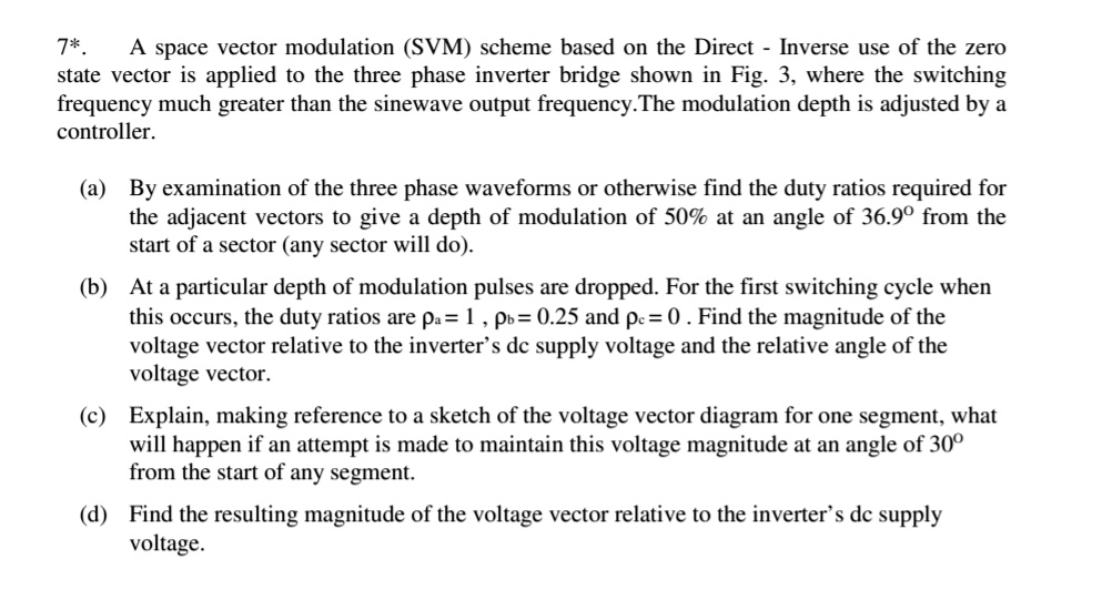 SOLVED: A space vector modulation (SVM) scheme based on the Direct ...