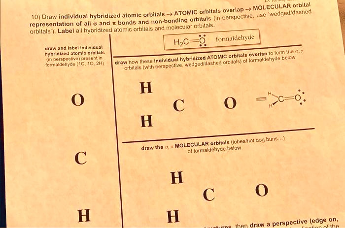 Solved Text Molecular Orbital Atomic Orbitals Overlap 10 Draw Individual Hybridized Atomic