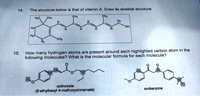 SOLVED: The structure below is that of vitamin Aj Draw its skeletal ...