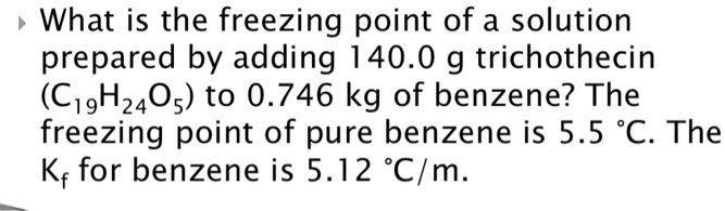 what is the freezing point of a solution prepared by adding 1400 g ...