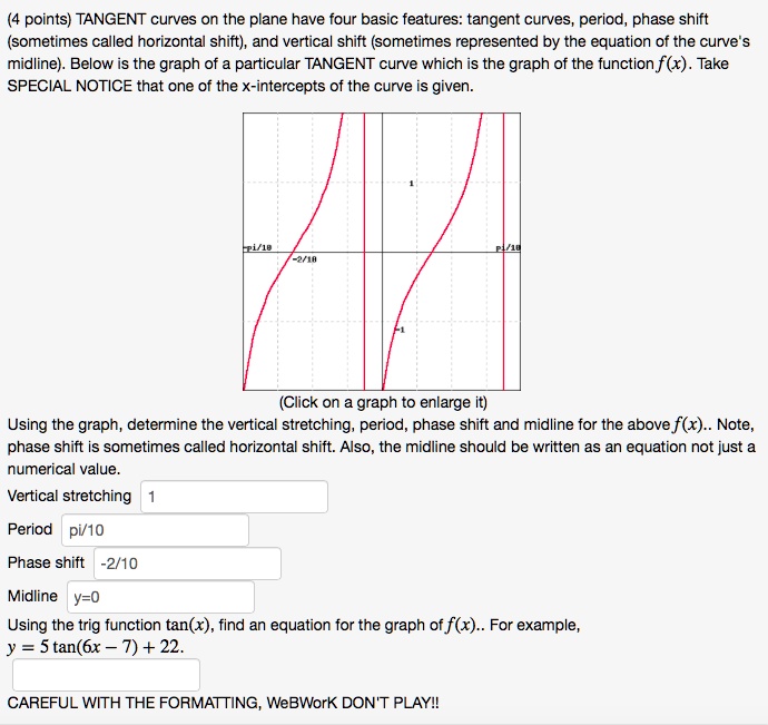 SOLVED: Tangent curves on the plane have four basic features: tangent ...