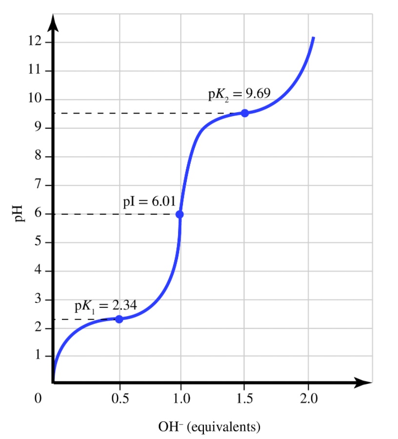 SOLVED: The graph represents the titration of an amino acid with NaOH ...