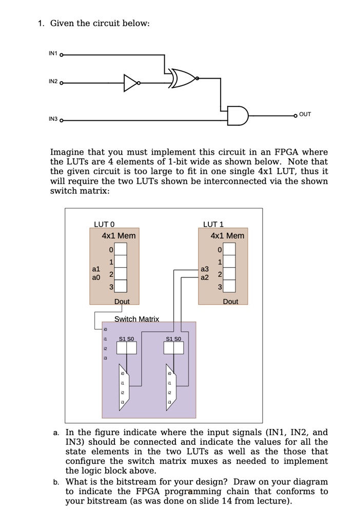 SOLVED: Given the circuit below: IN1 IN2 IN3 OUT Imagine that you must implement this circuit in ...