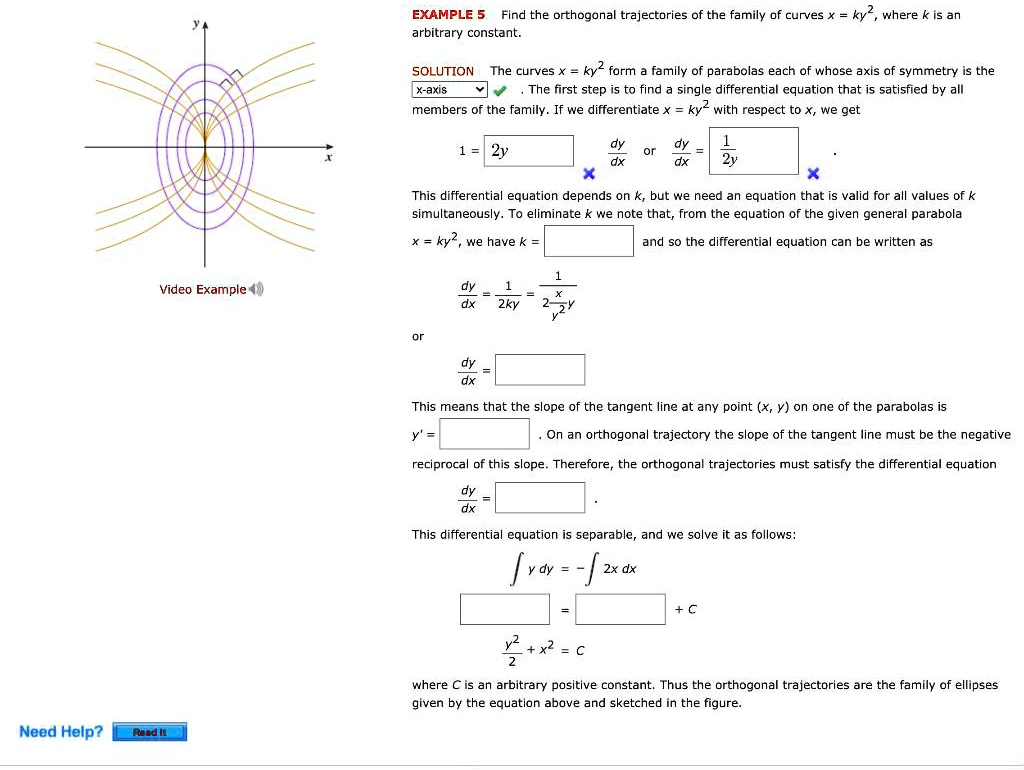 example 5 find the orthogonal trajectories of the family of curves ...