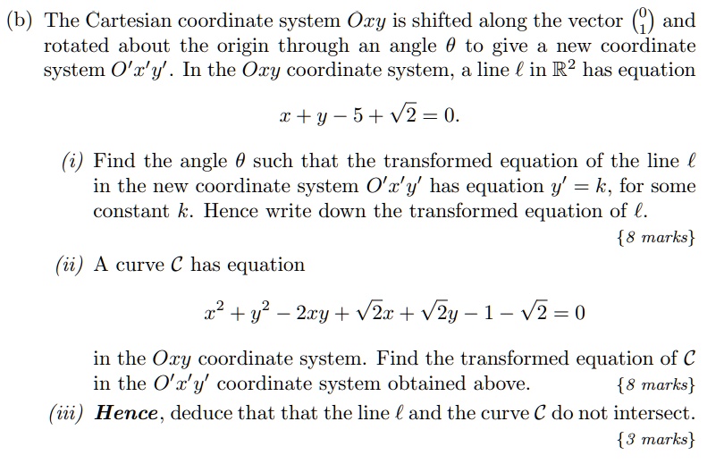 SOLVED: The Cartesian coordinate system Oxy is shifted along the vector ...