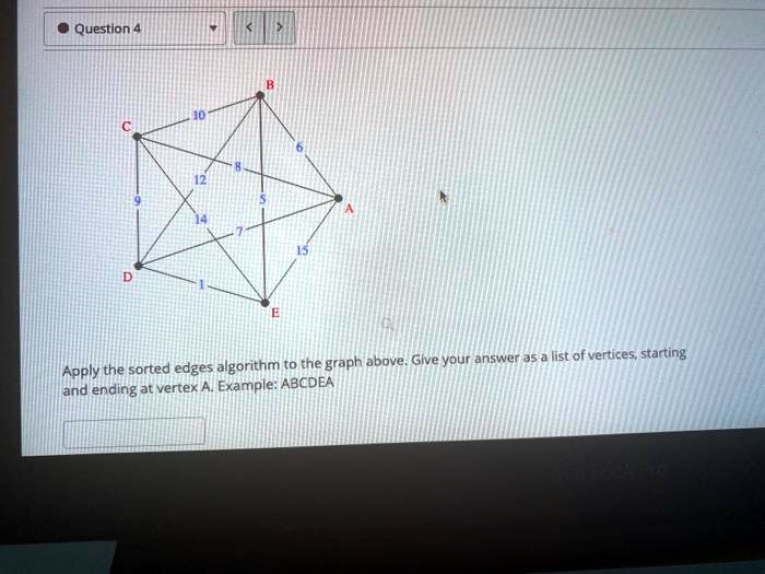 SOLVED: Question above Glve your answer as list of vertices; starting ...