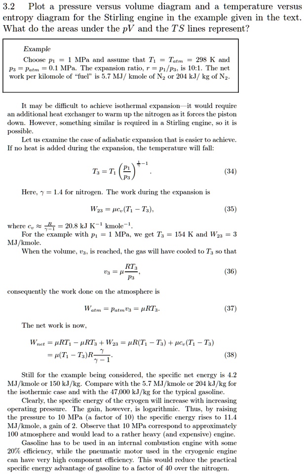 SOLVED: 3.2 Plot pressure versus volume diagram and a temperature ...