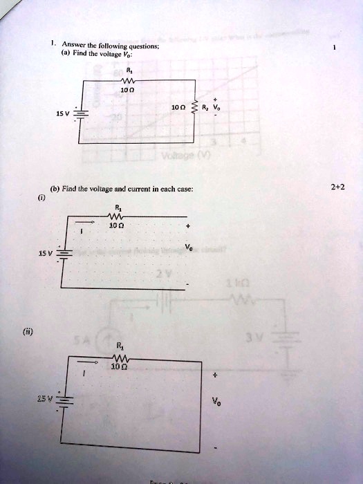 1. Answer the following questions; (a) Find the voltage...