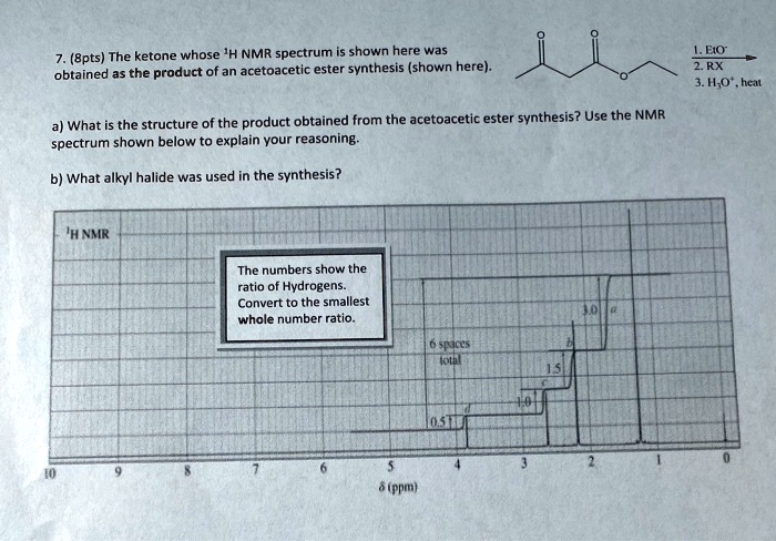SOLVED: The ketone whose 'H NMR spectrum is shown here was obtained as the product of an ...