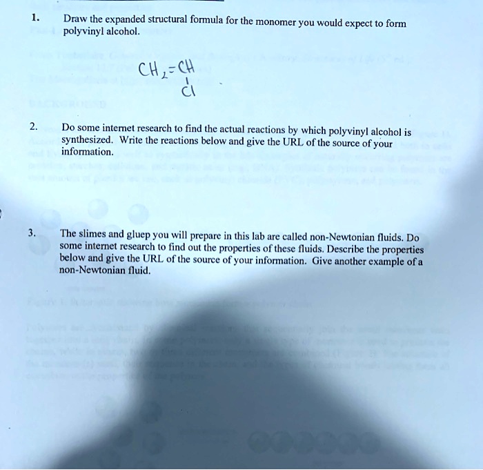 SOLVED:Draw the expanded structural formula for the monomer you would ...