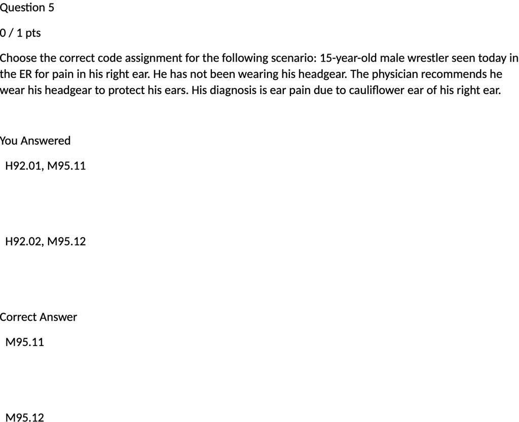 Question 5 0 1 pts choose the correct code assignment for...