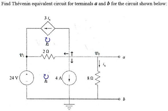 SOLVED: Find Thevenin Equivalent circuit for terminals a and b for the ... SOLVED: Find Thevenin Equivalent circuit for terminals a and b for the ...