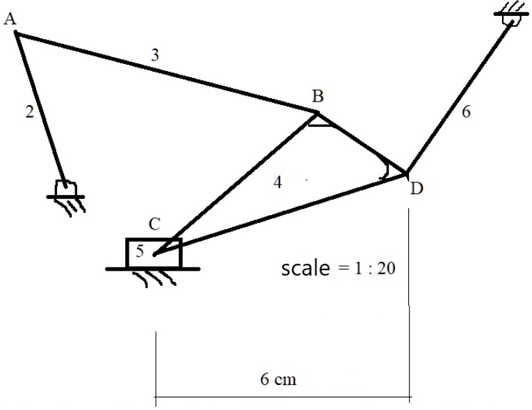 SOLVED: redraw the mechanism above, if the speed of the rod is 5 = 20 ... SOLVED: redraw the mechanism above, if the speed of the rod is 5 = 20 ...
