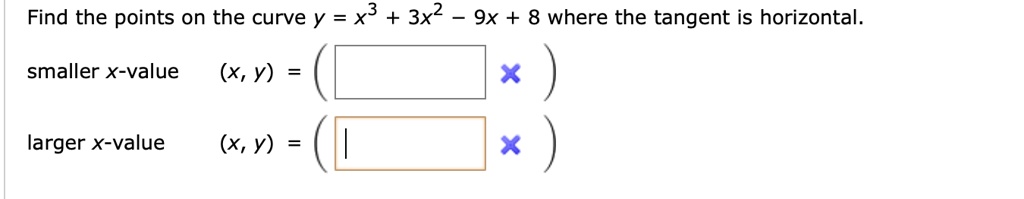 Find The Points On The Curve Y X3 3x2 9x 8 Where The Tangent Is