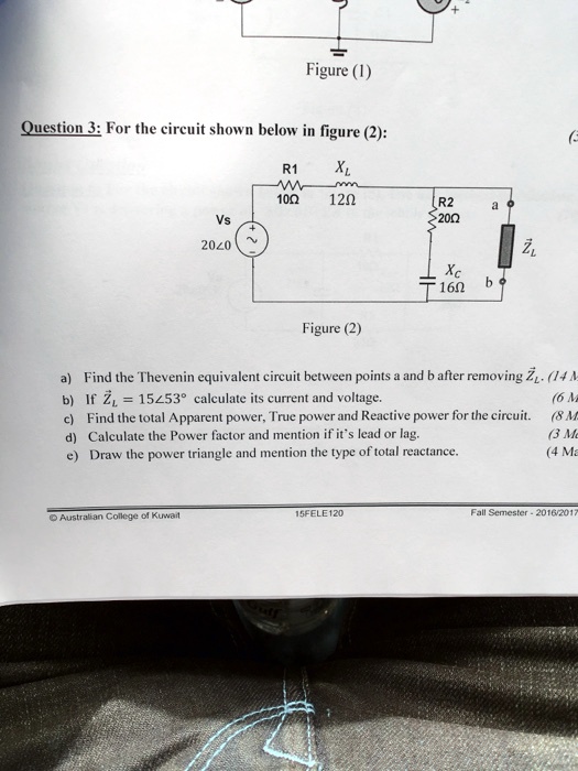 Figure (1) Question 3: For the circuit shown below in figure (2): +R1 ...