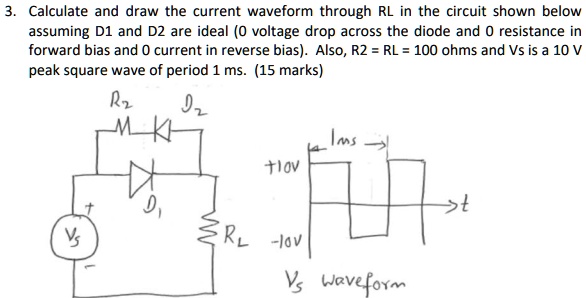 SOLVED: Calculate and draw the current waveform through RL in the circuit shown below, assuming ...