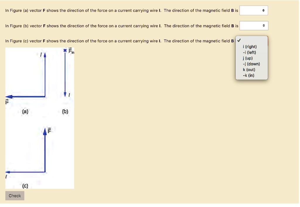 in figure a vector shows the direction of the force on current carrying ...