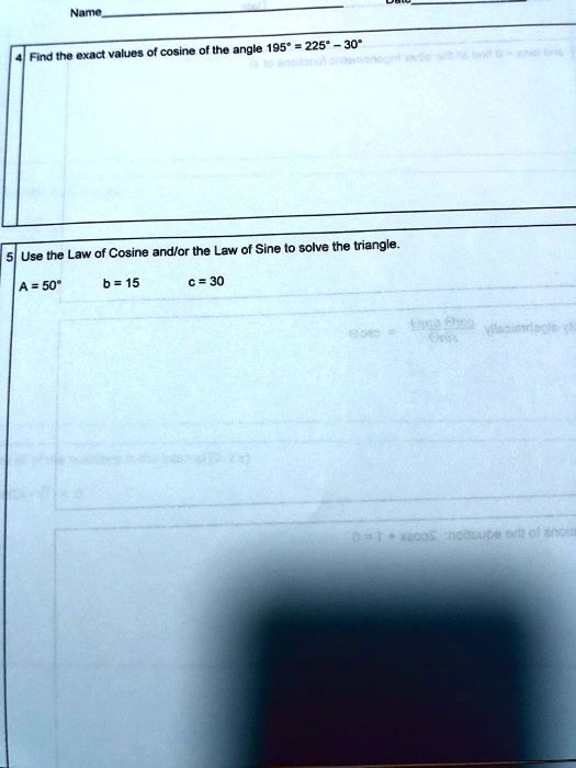 4 Find the exact values of cosine of the angle 195^∘ = 225^∘...