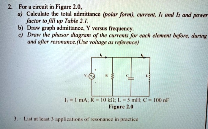 2for a circuit in figure 20 a calculate the total admittance polar form ...