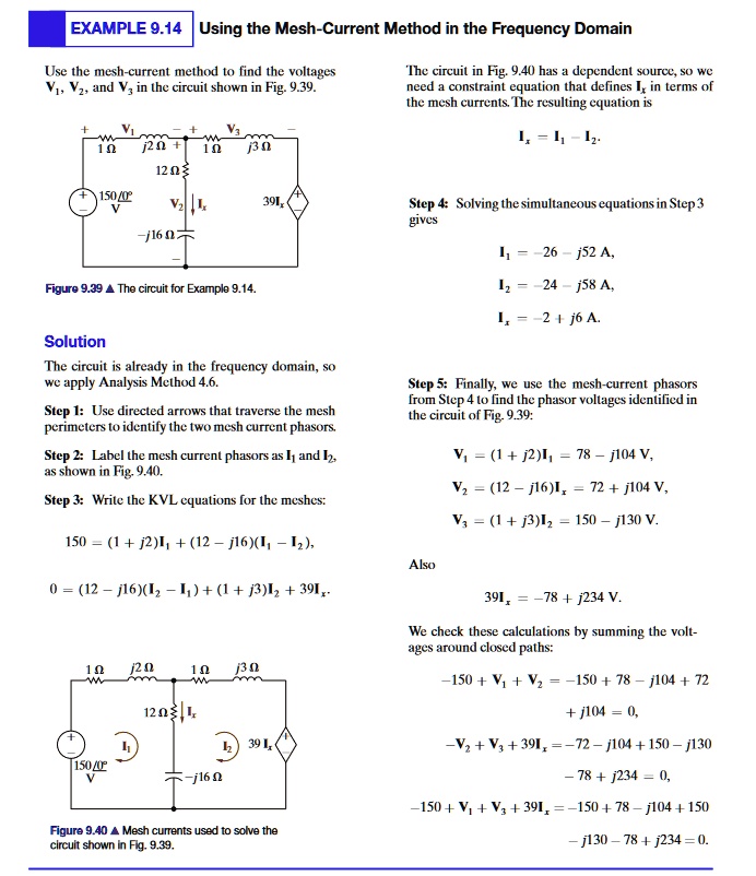 example 914 using the mesh current method in the frequency domain use ...