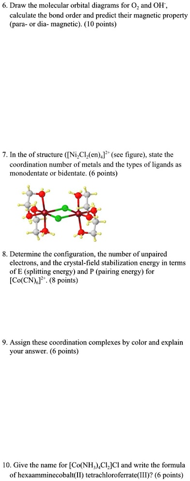 draw the molecular orbital diagrams for 0z and oh calculate the bond ...