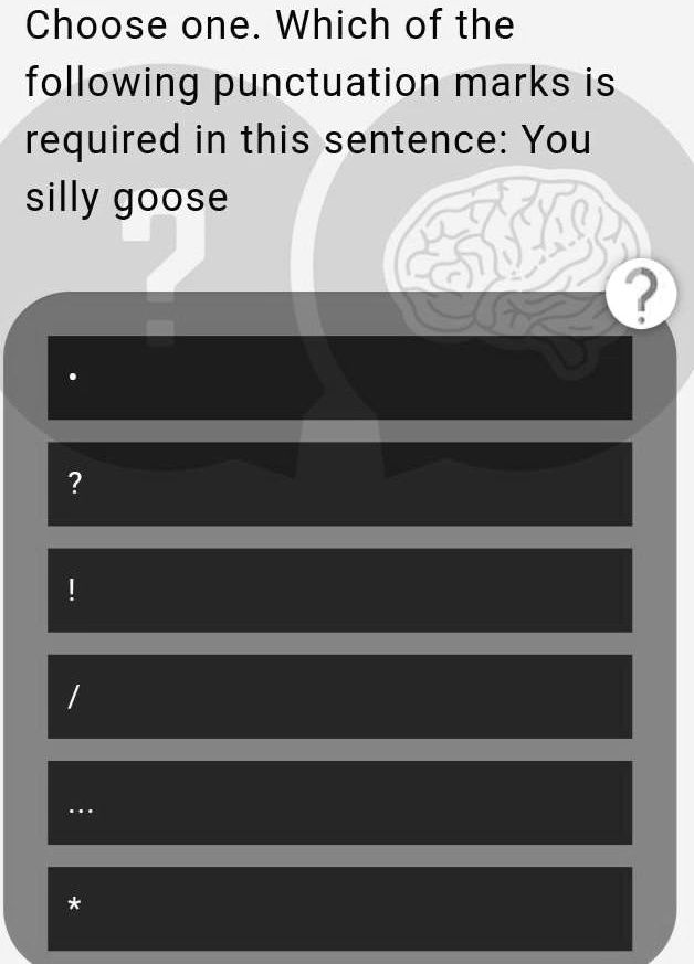 SOLVED: 'choose correct punctuation mark in below' SOLVED: 'choose correct punctuation mark in below'