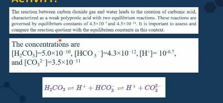SOLVED: The reaction between carbon dioxide gas and water leads to the ...
