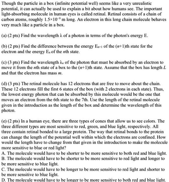 Though the particle in a box (infinite potential well) seems like a ...