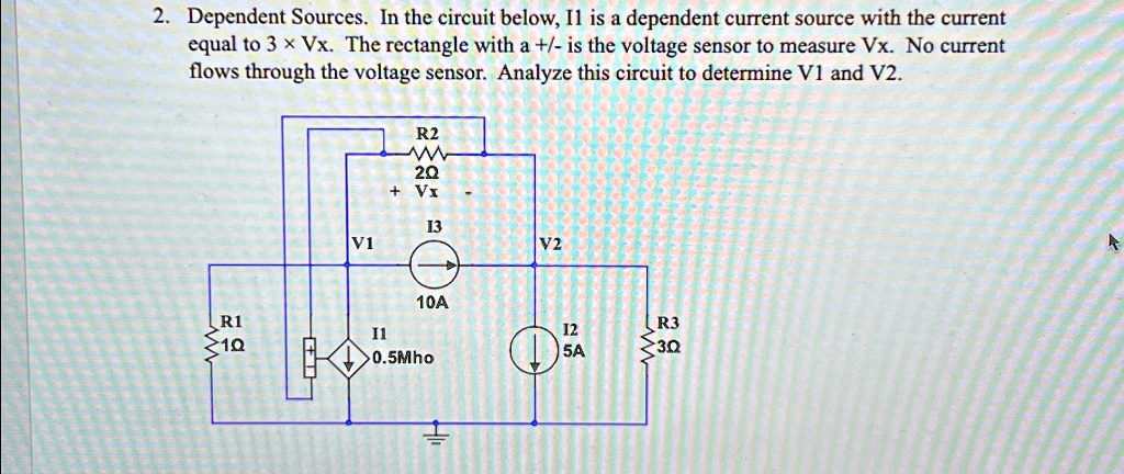 2. Dependent Sources. In the circuit below, I1 is a dependent current source with the current ...