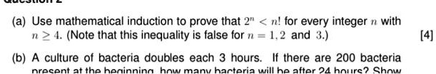 (a) Use mathematical induction to prove that 2^n