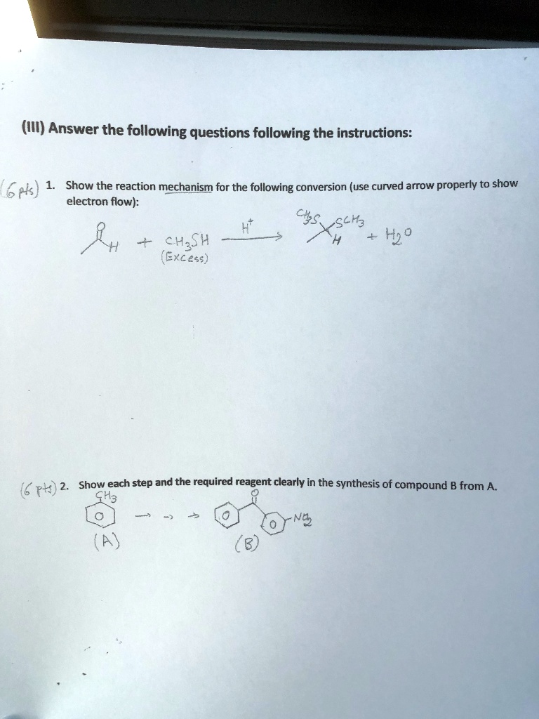 SOLVED: (III) Answer the following questions following the instructions ...