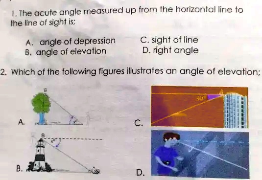 SOLVED: The acute angle measured up from the horizontal line to the ...