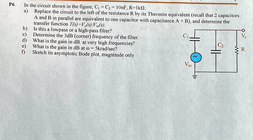 SOLVED: In the circuit shown in the figure; C1 = C2 = 10nF, R = 1kÎ ...