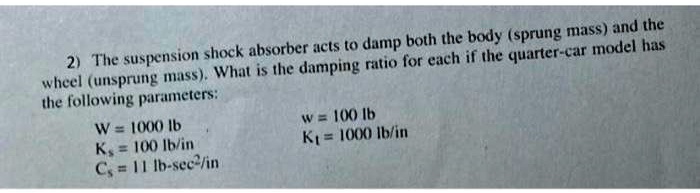 SOLVED: The suspension shock absorber acts to damp both the body ...