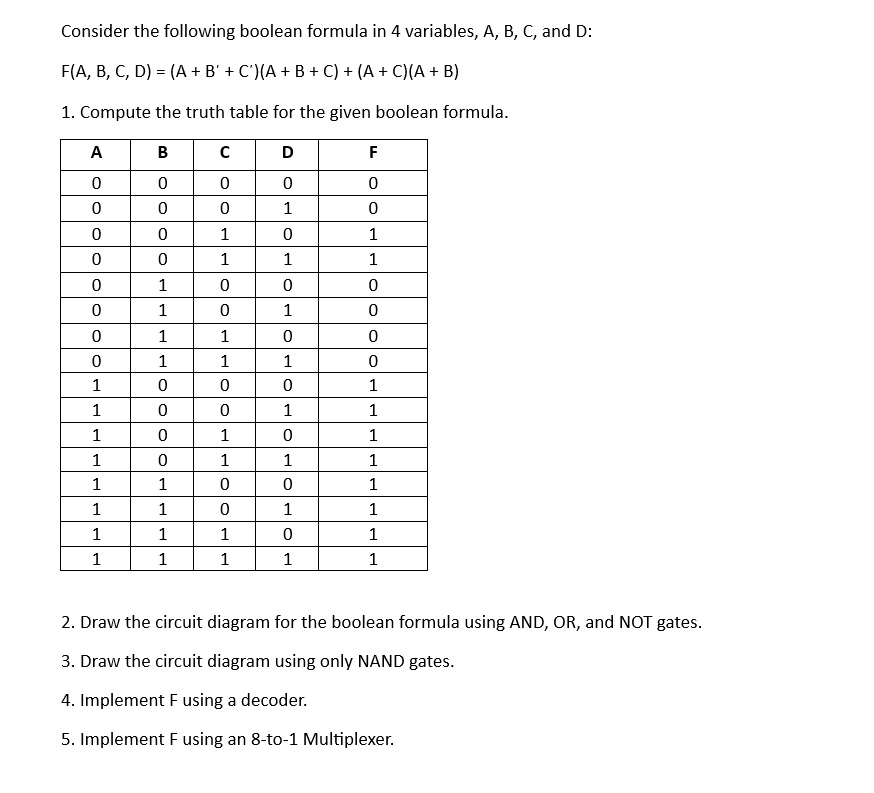 Solved Part 1 Has Been Completed Please Help With The Rest Consider The Following Boolean