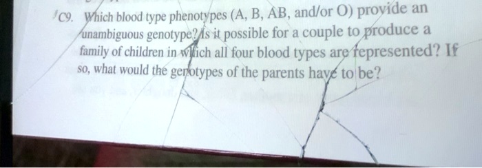 SOLVED: Which blood type phenotypes (A, B, AB, andlor 0) provide an ...